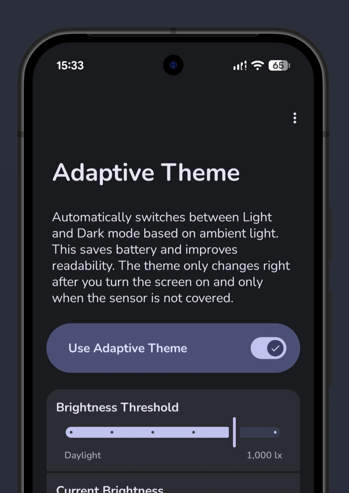 نظرة على تطبيق Adaptive Theme : لتفعيل الوضع المظلم حسب الإضاءة المحيطة ...